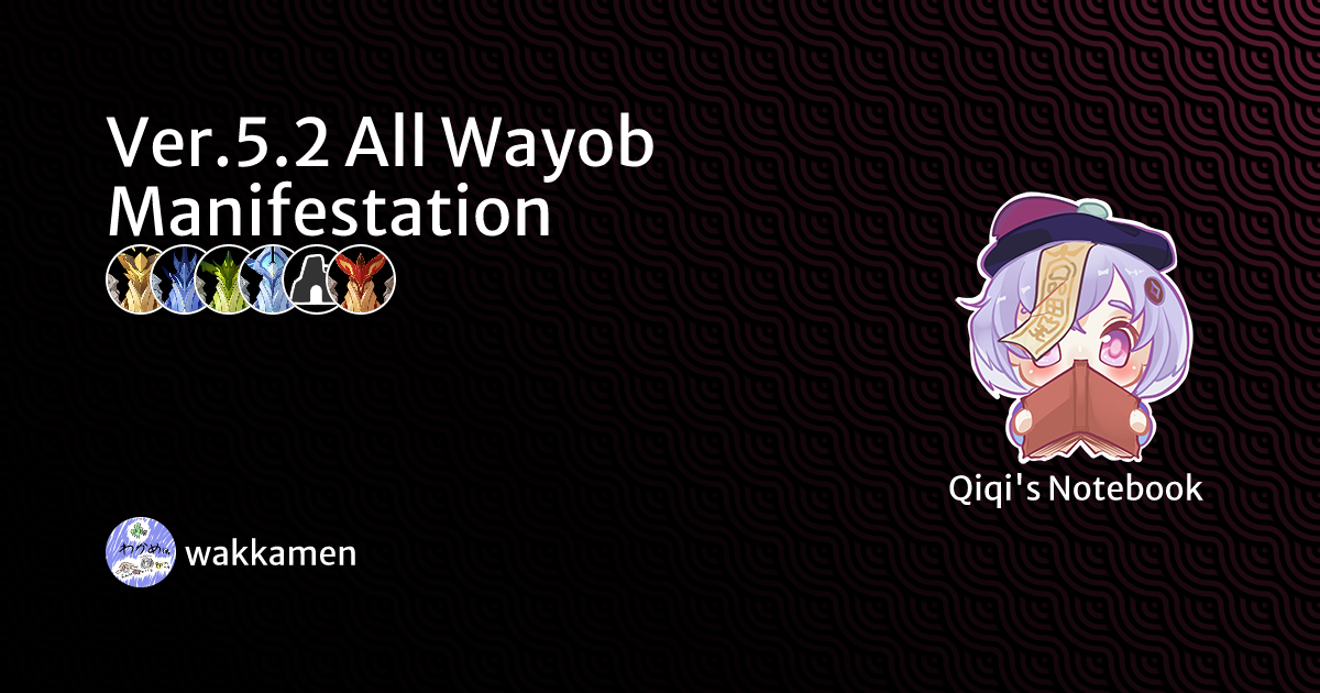 Ver.5.2 All Wayob Manifestation | Qiqi's Notebook